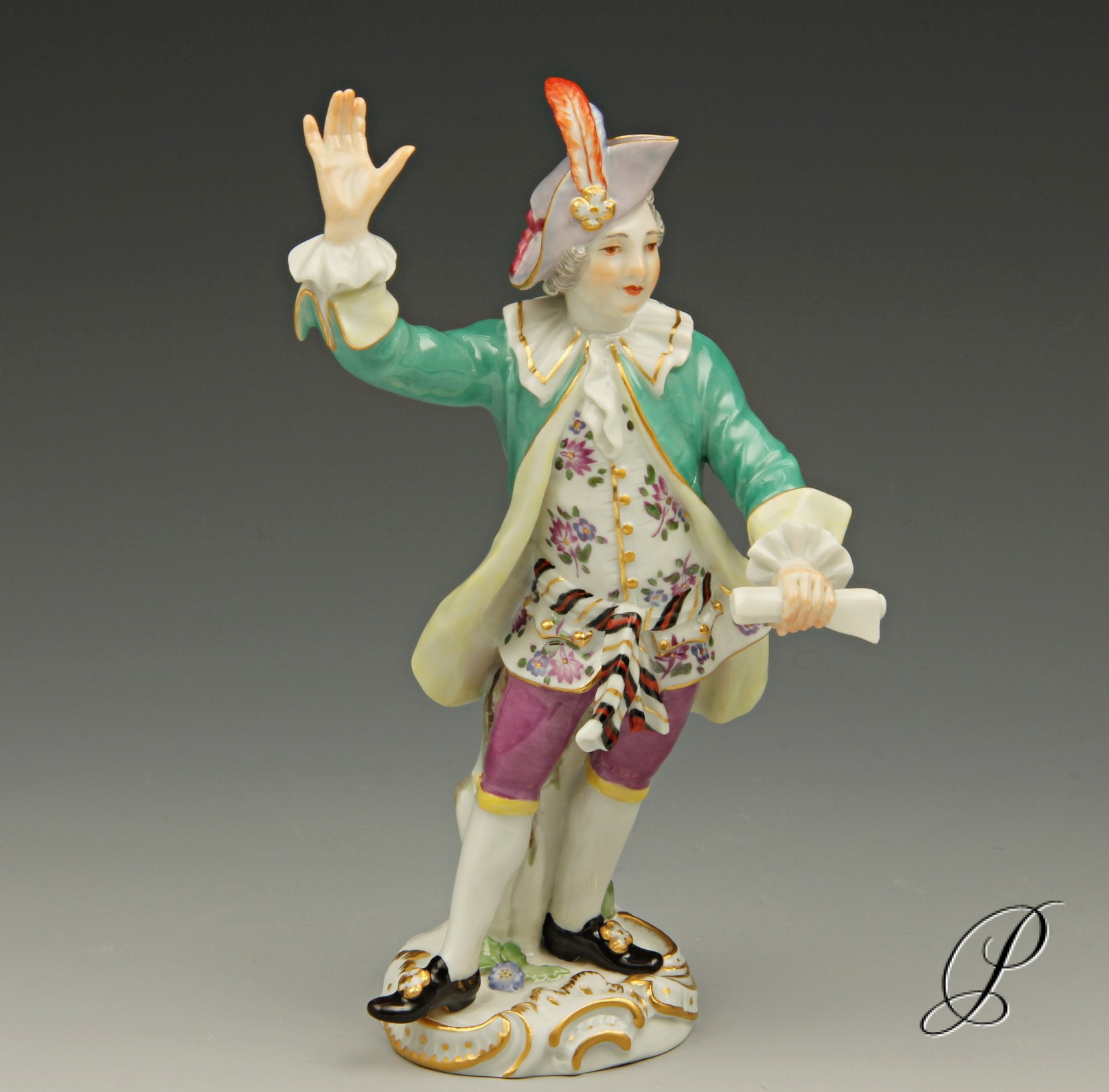 Figur Meissner Porzellan 1.Wahl Galante Kapelle " Dirigent ...