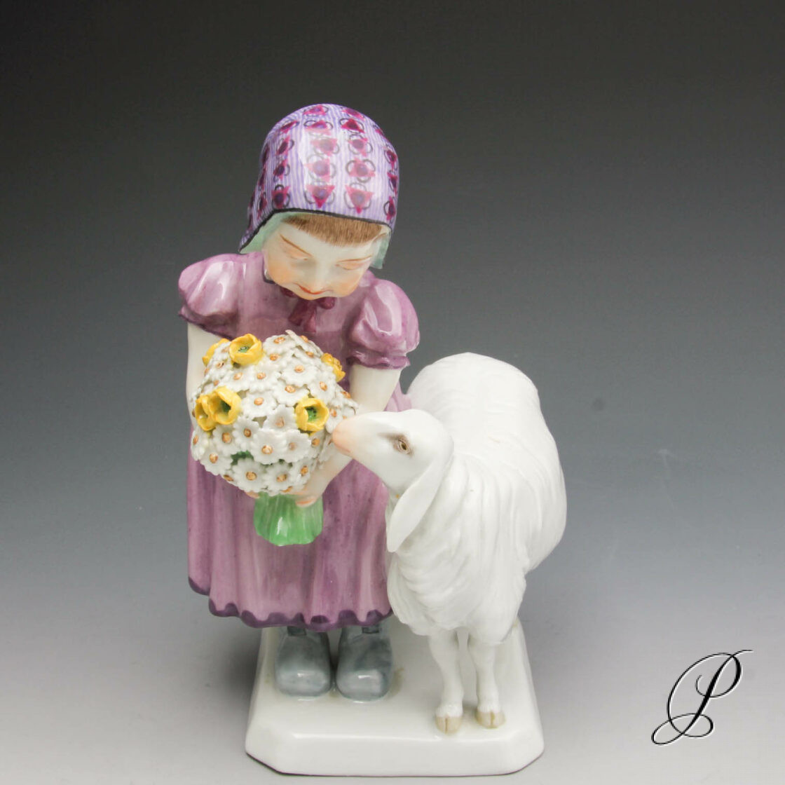 Mädchen mit Schaf Meissen von Max Bochmann - Porzellan & Porcelain