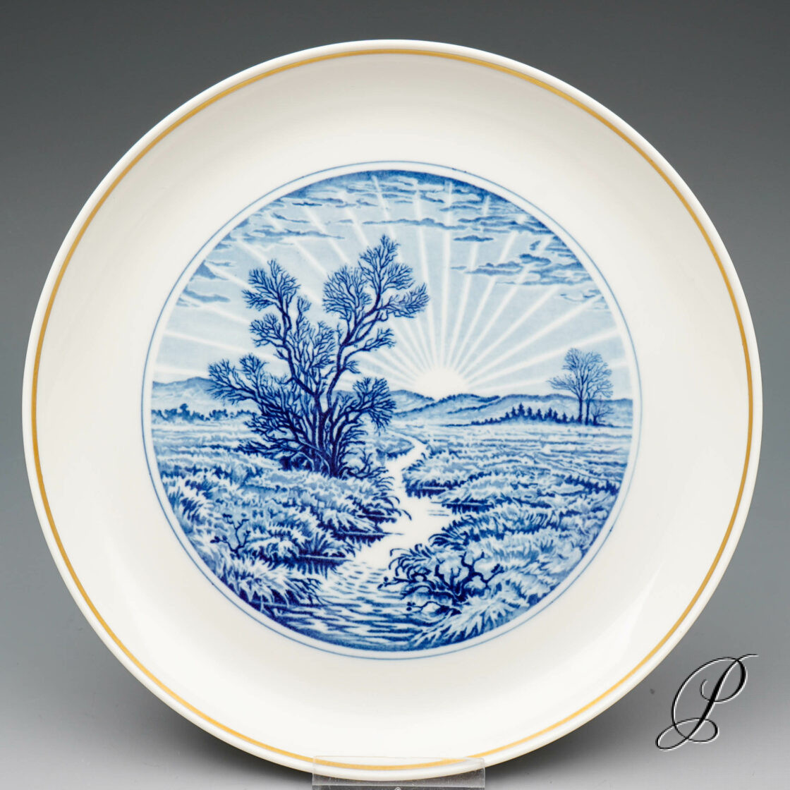 kleiner Wandteller Meissen 1.Wahl mit Landschaftsmotiv - Porzellan & Porcelain